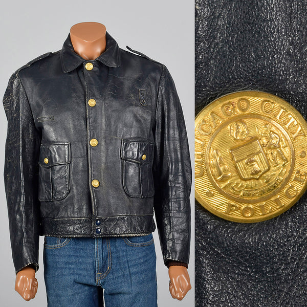 1950s Mens Chicago Police Leather Jacket – Style & Salvage